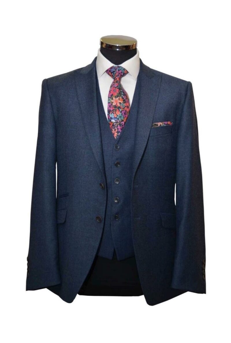 Blue Flannel Lounge Suit - Kevin Paul, Hirewear